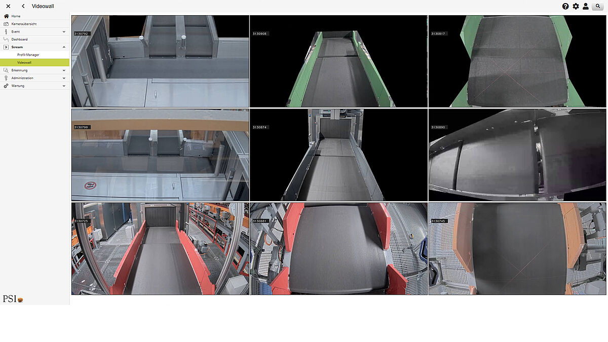 Camera-based tracking of the baggage flow (CCTV)